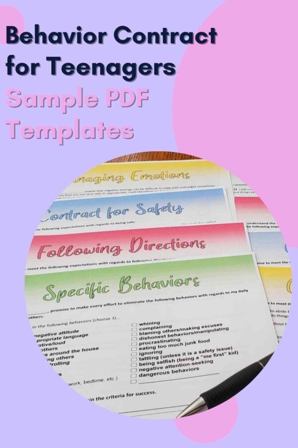 43 Behavior Contract for Teenager Sample PDF Templates - momma teen