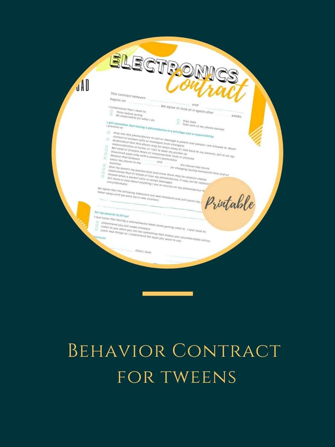 43 Behavior Contract for Teenager Sample PDF Templates - momma teen